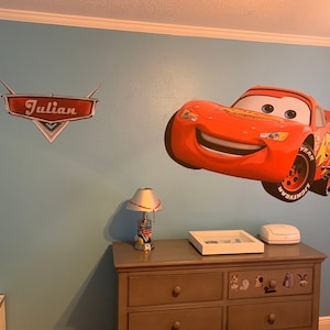 Disney Decals Cars Nameplate Wall DecalGame Room Cars | Etsy