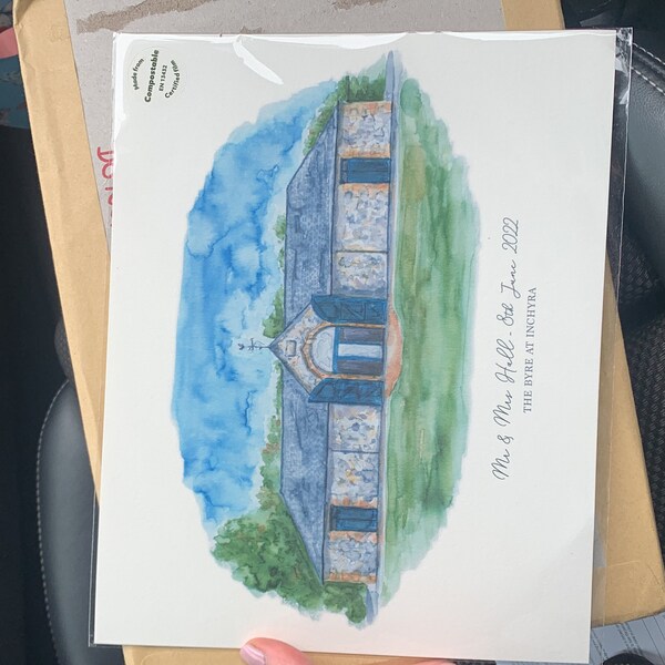 The Tithe Barn at Bolton Abbey Wedding Venue Personalised Print - Etsy UK