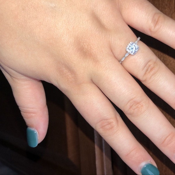 Delicate Wedding Ring Set. High Quality Sterling Silver Wedding Rings ...