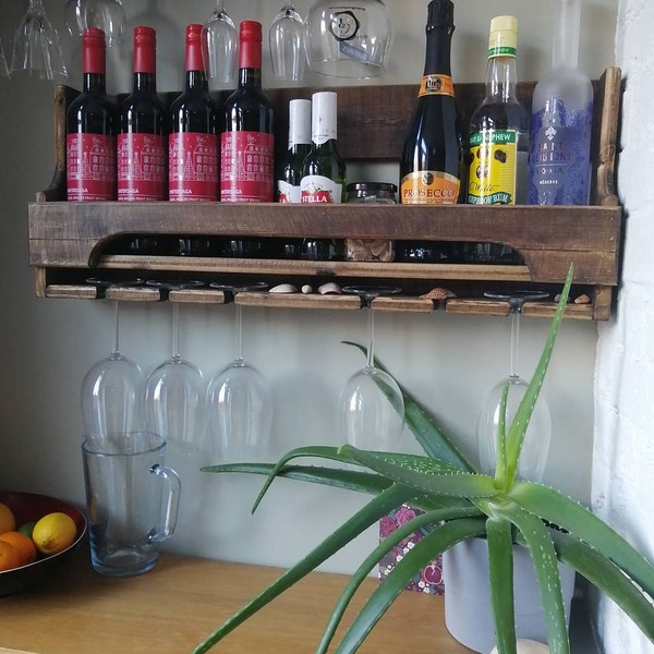 75cm Wine or Spirit Shelf Curved Front Dark Oak - Etsy