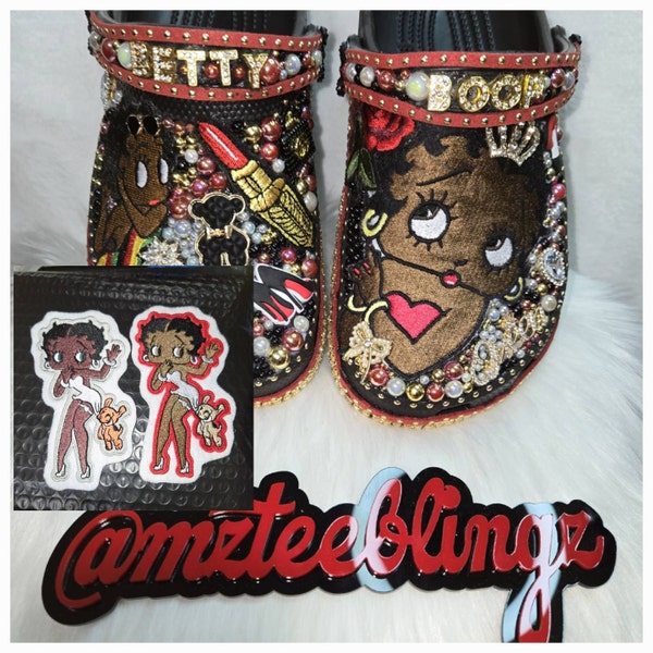 Black Betty Boop Patch: Handmade Embroidered Felt Applique - Etsy