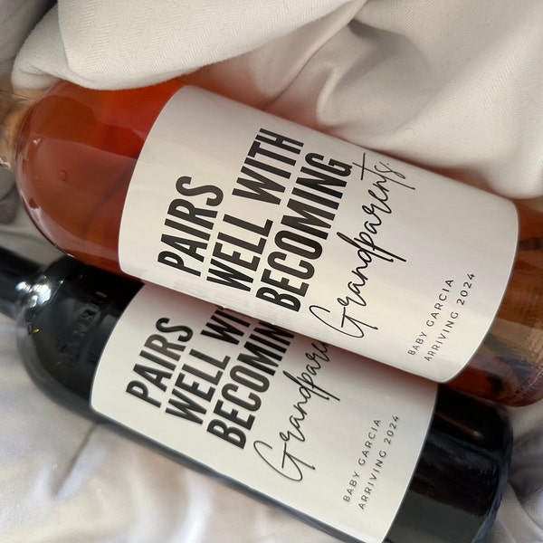 Baby Announcement Wine Labels | Personalized Pregnancy Announcement ...