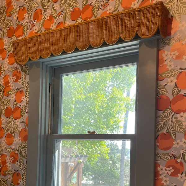 Straight Water Hyacinth Window Pelmet: Natural Woven Valance, Valances ...