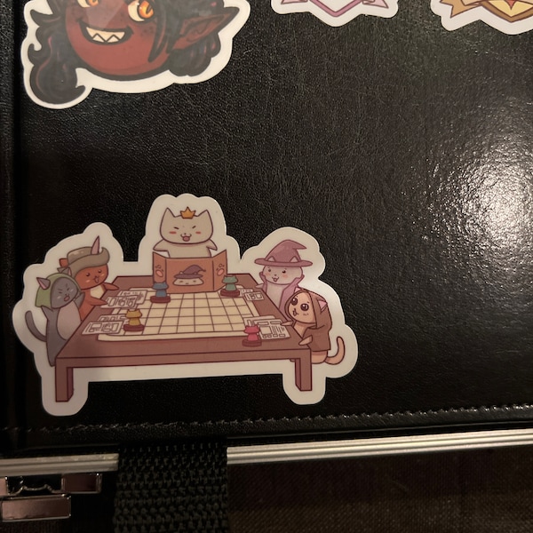Cats Playing Rpg Sticker | Rpg Sticker | Tabletop Gaming Sticker | RPG ...