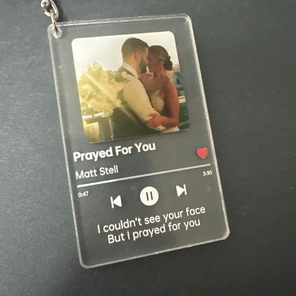 Custom Music Keychain With Album Cover, Personalized Music Keychain ...