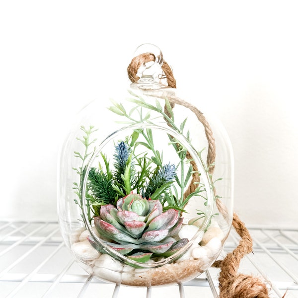 GLASS ONLY: 8" Round Glass Terrarium - Glass Orb Terrarium, Gift, Large ...