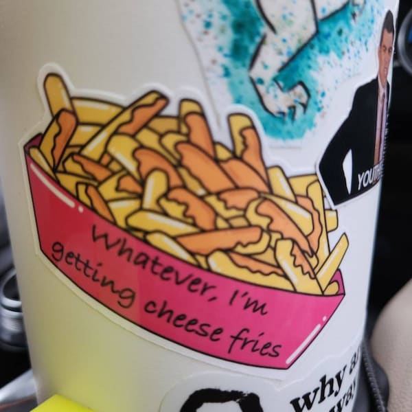 Cheese Fries - Matte Vinyl Sticker - Decal for Laptops, Water Bottles ...