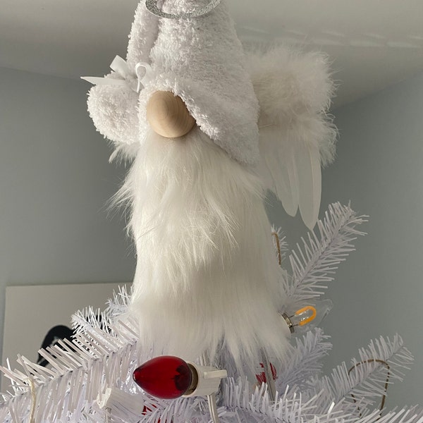 Angel Gnome, Tree Topper, Memorial Gnome Holiday Gnome, Christmas ...