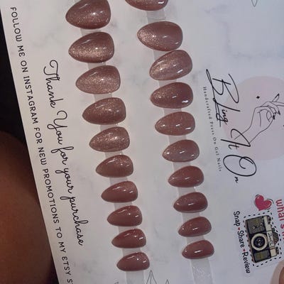 Solid Color 120 Color Selection Hand Printed Press on Gel Nails DIY Customizable Various Shapes ...