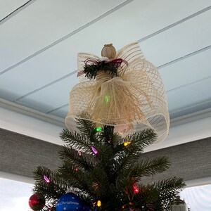 Christmas Tree Topper Raffia Angel Tree Topper Cream & - Etsy