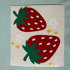 Strawberry Vinyl Decal Strawberry Car Decal Strawberry Daisy Decal ...