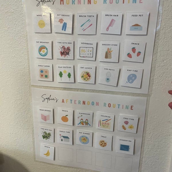 Daily Visual Routine Chart With Cards Morning Afternoon Evening ...