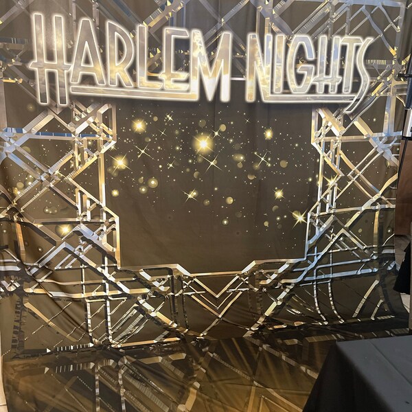 Harlem Nights Backdrop, Fabric Party Decor, Photo Booth Background With ...