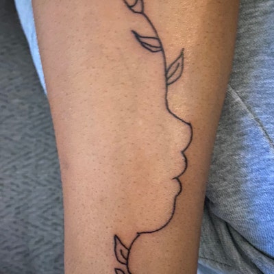 Child Side Profile Minimal Tattoo Design - Etsy