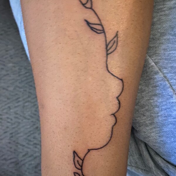 Child Side Profile | Minimal Tattoo Design - Etsy