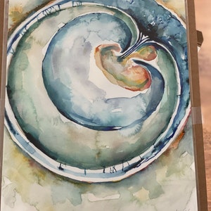 Blue Spine Print Series of 3 Anatomy Art Set 3 Watercolor | Etsy