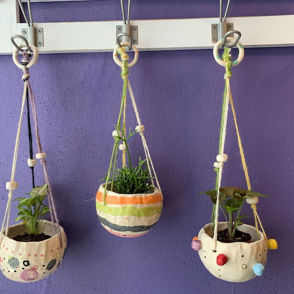 The Random Pots Collection - Handmade Ceramic Hanging Planters ...