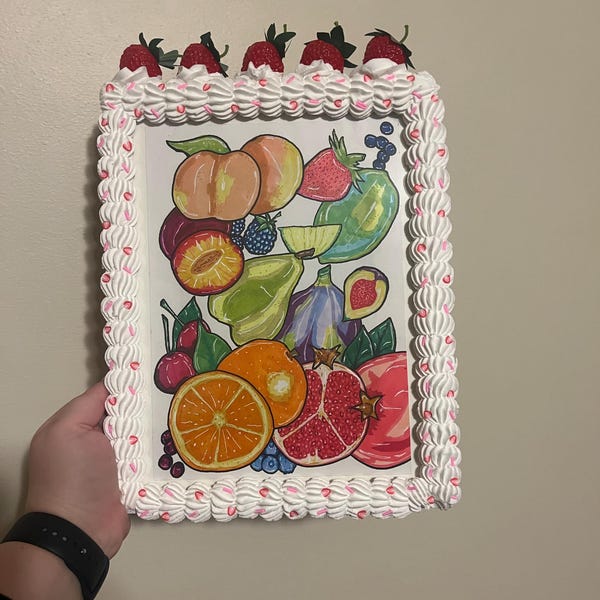 Fake Cake Photo Frame White With Colorful Sprinkles and Cherries on Top ...