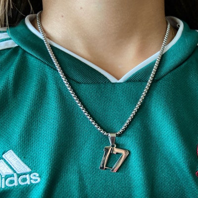Number Necklace Number 17 Pendant Number Chain Stainless - Etsy