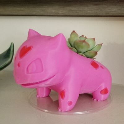 Pokemon Valentines Special Pink Bulbasaur Planter - Etsy