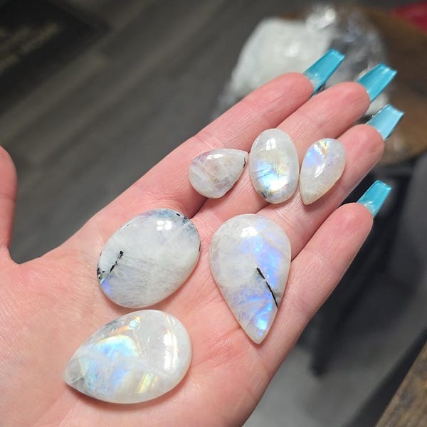15 Pcs Lot of Thunder Agate Ring Size Cabochon-thunder Agate Jewelry ...