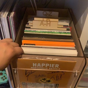 45 RPM Record Storage Box & Display Frame PLUS 3 Alpha Record Dividers ...