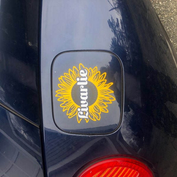 Sunflower Name Vinyl Decal | Sunflower Decal | Sunflower Sticker | Name ...
