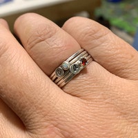 Sterling Silver August Birthstone and Any Initial Stacking - Etsy