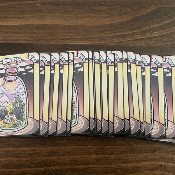 5 Plains Cards // Illustrated Basic Lands for Magic the Gathering - Etsy