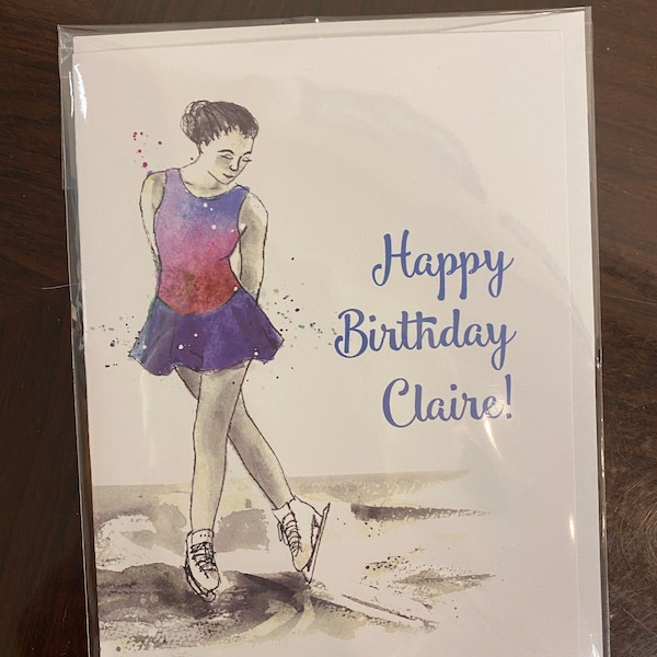 Personalized Figure Skating Note Cards - Figure Skating Cards, Ice ...