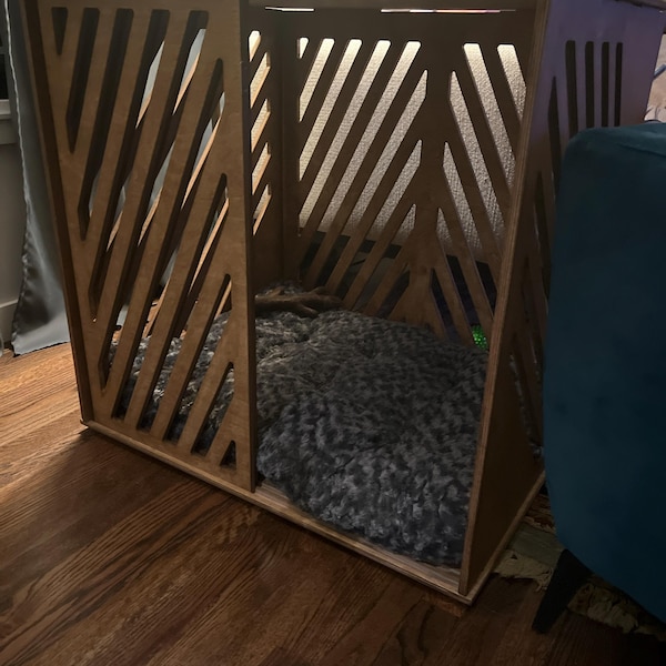 Modern Dog Crate, Wooden Dog Bed, Dog House, Modern Indoor Dog Crate ...