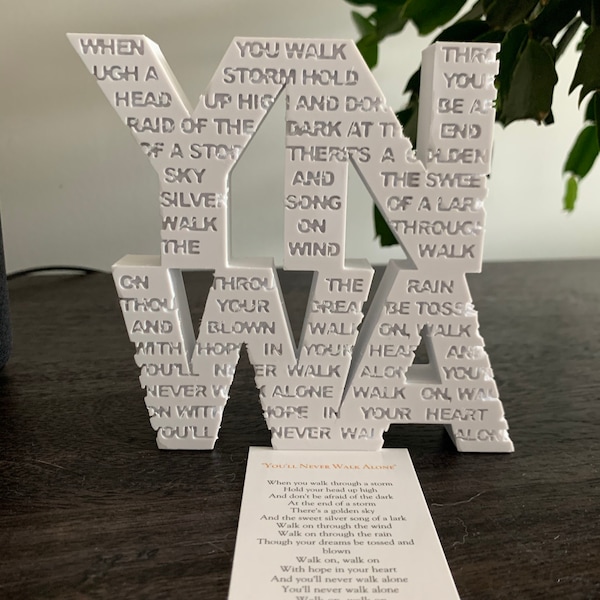 Liverpool 3D Sign - YNWA You'll Never Walk Alone With Lyrics - Etsy
