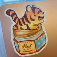 Vinyl Sticker Tiger Cub Jar - Etsy