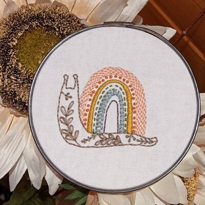 Simple Sampler Snail Hand-embroidery Pattern, Stitching, Embroidery ...
