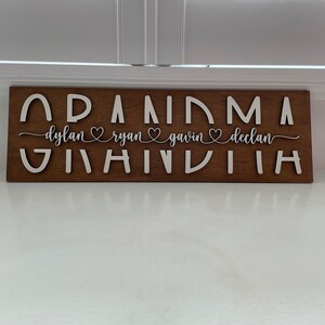 3D Personalized Grandma Sign With Children Name Personalized - Etsy