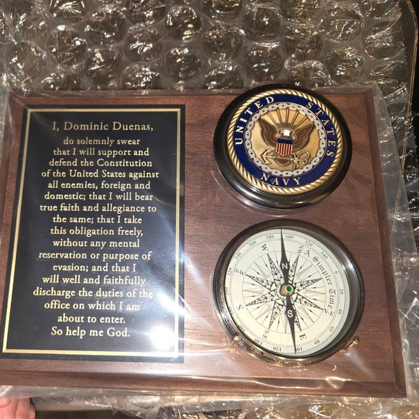 Personalized U.S. Navy Color Compass on Plaque - Etsy