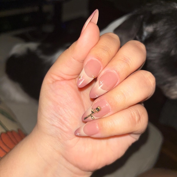 3d Flower Nails/ Custom Press on Nails/ Hand Made Press on Nails/faux ...