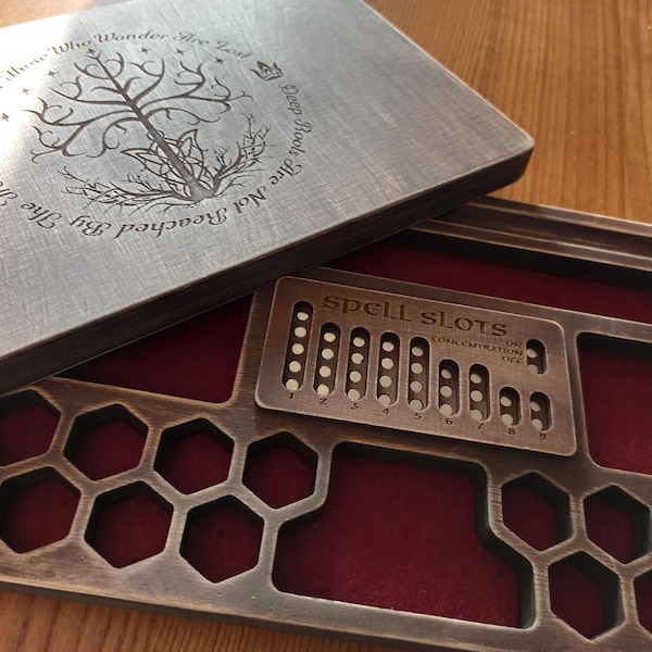 Dnd Box and Tray. Personalized Dice Box With Magnetic Spell Slot ...
