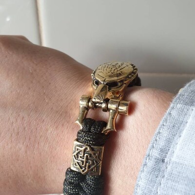 Paracord Bracelet With Predator Brass Shackle Valkyrie Bead - Etsy