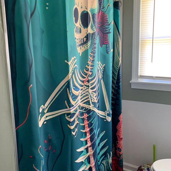 Dark Gorgeous Mermaid Shower Curtain, Scary Siren Decor, Gothic Ocean ...