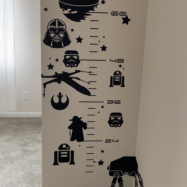 Star Wars Inspired Grow Chart Decal, Child Growth Chart, Mandalorian ...