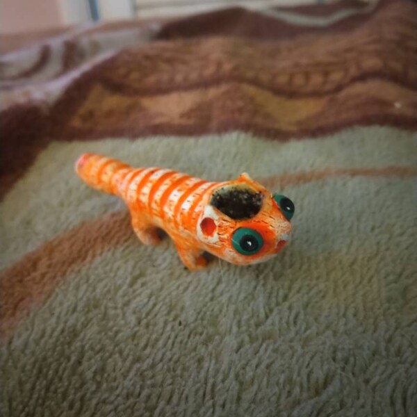 Handmade Art Ceramic Fantasy Creature Pipe Unique Clay Smoking Cute ...