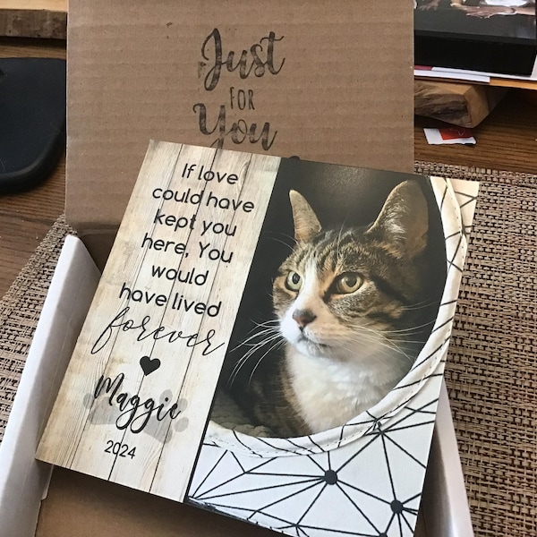Personalized Cat Memorial Gift - Printed 4" or 6" Photo Block - Cat ...