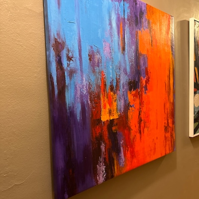 Large Original Modern Gold Foil Acrylic Painting, Abstract Gold Oil ...