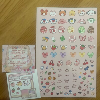 Cleffa Pink Friends Deco Sticker Sheet Cute Kawaii Aesthetic Nostalgia ...