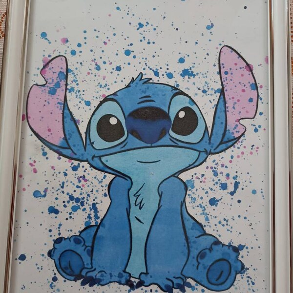 Stitch Download Print, Stirch Watercolor Art Poster for Kids Room Wall ...