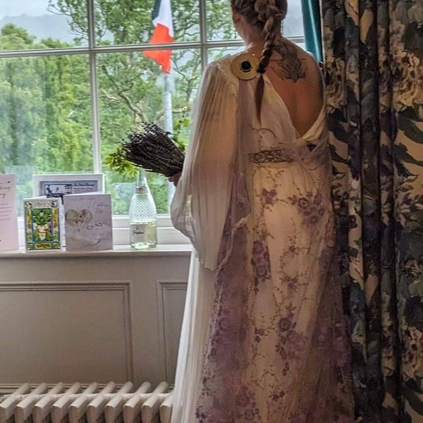 Purple Floral Wedding Cape,dress Cape,flower Cape,wildflower Cape ...