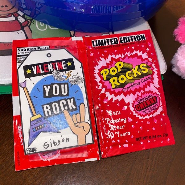 You Rock Gift Tag, Valentines Gift Tag, Candy Valentines, Pop Rocks ...