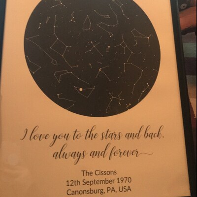 Custom Star Map by Date Printable Valentines Day Gift for Him or Her ...