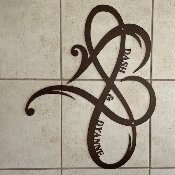 Personalized Infinity Heart Metal Sign | Infinity Sign | Custom Family ...